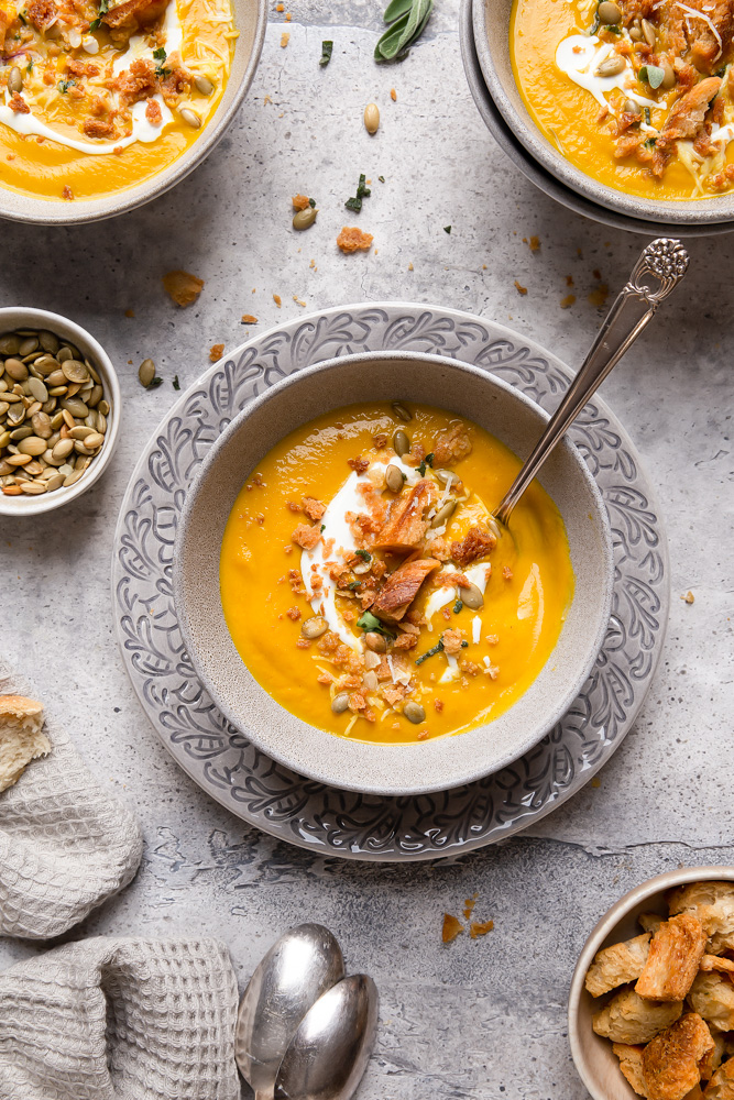 Easy Pumpkin Soup with Manchego Cheese - Food & Flair